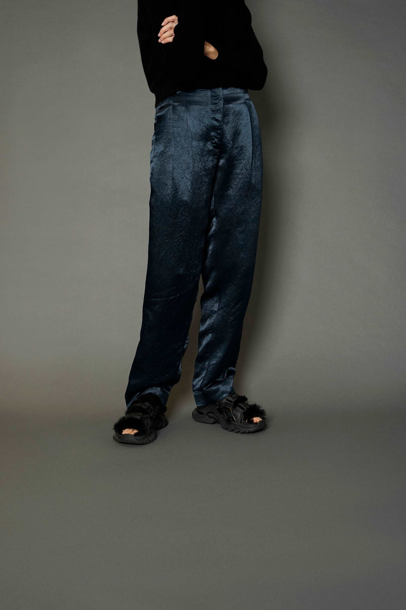 Dax Navy Pleated Full Pants – NINObrand